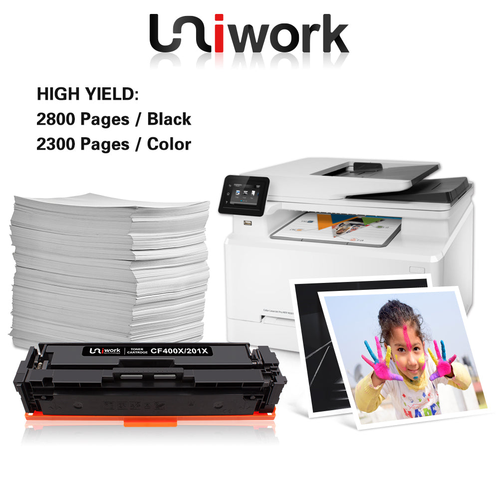 Uniwork Compatible Toner Cartridge Replacement for HP 201X 201A CF400X
